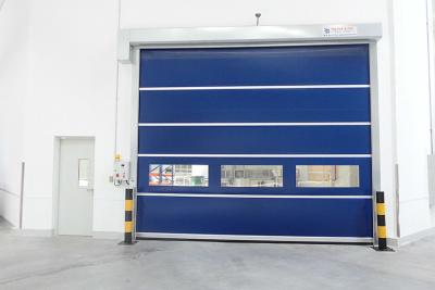 China Exterior Wind Load Area High Speed Rolling Door With Absolute Encoder 1.2mm PVC for sale