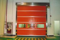 China Industrial Colorful PVC High Speed Roll Up Door Stronger Wind Bar In External Area for sale