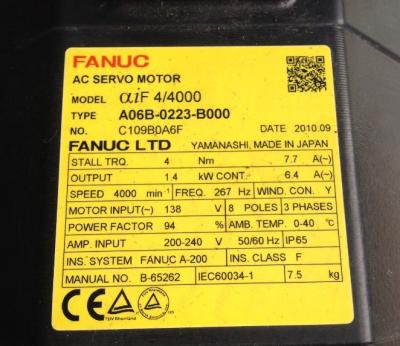 China FANUC A06B-0223-B000 Fanuc AC Servo Motor A06B 0223 B000 for sale