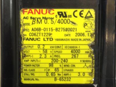 China A06B-0115-B275 Fanuc Motor A06B-0115-B275 0021 for sale