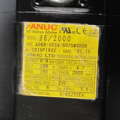 China A06B-0034-B075 Fanuc AC Motor A06B-0034-B075#0008 for sale