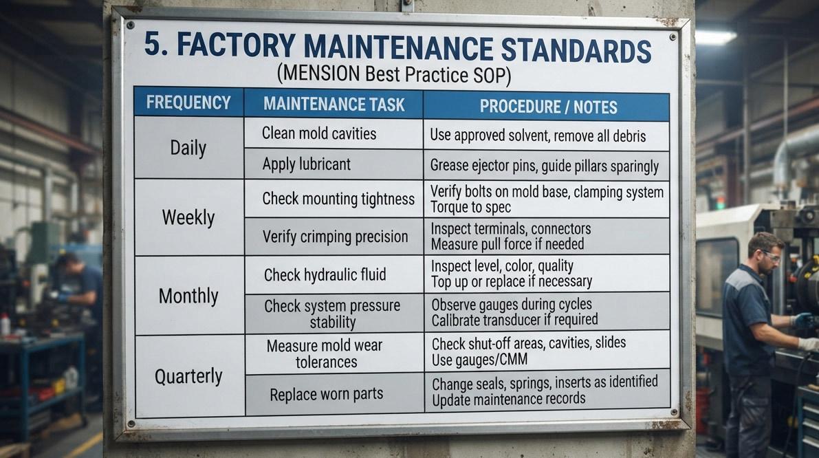 Factory Maintenance Standards (MENSION Best Practice SOP)