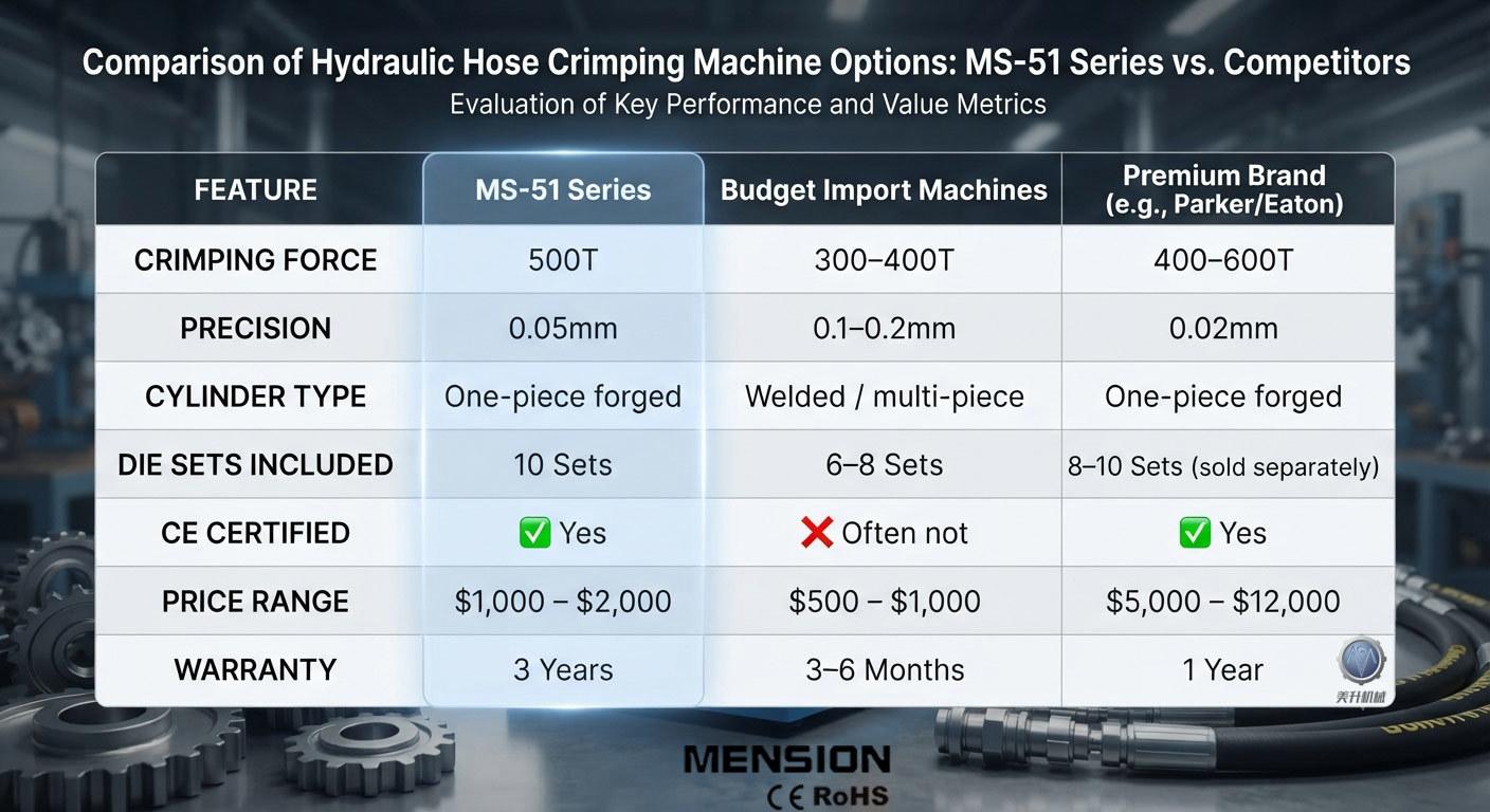 Comparison of China MS-51 Series Hose Crimping Machines with Competitors