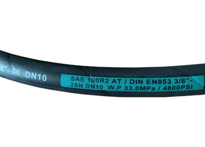 China 100m Hydraulic Rubber Hose Stainless Steel Braided SAE100 R2AT Two Wire for sale