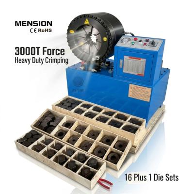 China 3000T Hydraulic Hose Crimper 6 Inch Heavy Duty with 16+1 Die Sets for sale