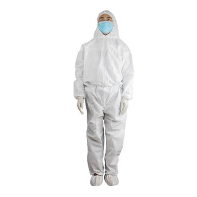 China Medical White Disposable Overalls Disposable Coverall Suit Breathable With Hood for sale