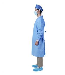 China Breathable Disposable Isolation Gown Disposable Protective Gowns 35 - 60gsm Weight for sale