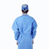 China Anti Static Disposable Medical Gowns Disposable Lab Coat Long Sleeves Blue Color for sale
