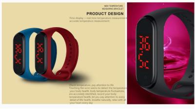China Swimming Real Time 0.96 Inches Temperature Measuring Bracelet for sale