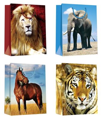 China Different animal patterns design everyday eco-friendly high quality Paper Gift Bags for sale
