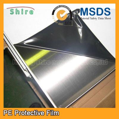 China PE Protective Film for Stainless Steel Sheet 0.04-0.08mm Thickness 30-500g Bonding Strength for sale