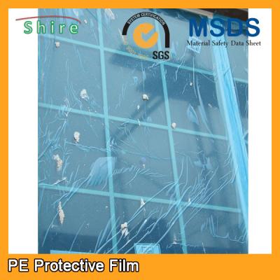 China Self Adhesive Glass Protective Film 0.04-0.08mm Hot Temperature Endurable PE Protection for sale