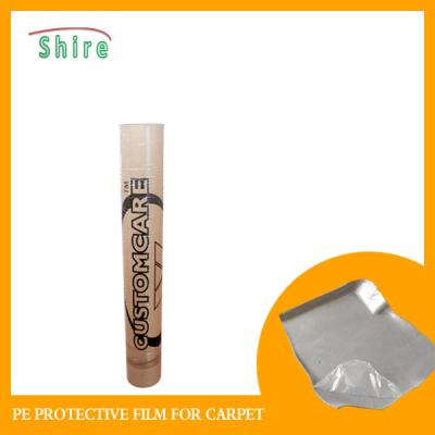 China PE Carpet Protection Film 0.04-0.08mm Solvent Glue Automotive Floor Shield for sale