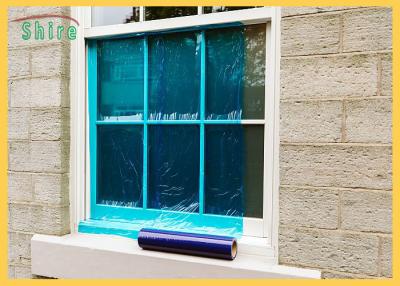 China Blue Clear Window Protection Film 2mil 100microns UV Resistant 6 Months Construction Glass Wrap for sale