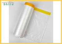 China Pre-Taped Masking Film HDPE 9-11 Micron for Painting Protection 33m Rolls for sale