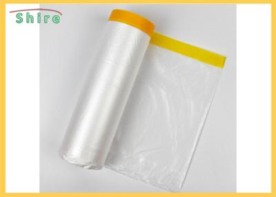 China Pre-Taped Masking Film HDPE 9-11 Micron for Painting Protection 33m Rolls for sale