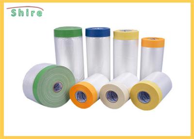 China Pre-Taped Masking Film 0.07mm 150cm PE Protective Sheet for Painting for sale