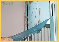 China Blue Self Adhesive Window Protection Film PE 0.15mm Outdoor Construction Glass Cover for sale