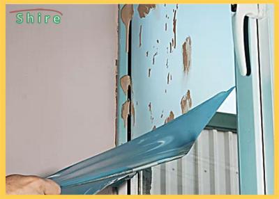 China Blue Self Adhesive Window Protection Film PE 0.15mm Outdoor Construction Glass Cover for sale