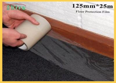 China 125mm Width Floor Protection Film Anti Dirt Paint Splash 2mil Thickness for sale
