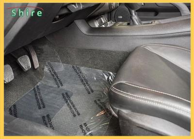 China Logo Printed Automobile Carpet Protective Film 300% Elongation PE Floor Protector for sale