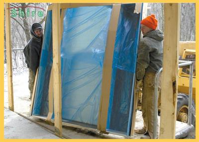 China Blue Transparent PE Window Glass Surface Protection Film 0.05mm 60 Days for sale