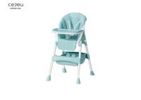 China Foldable Baby High Chair with Adjustable Height for 0-3 Years, PU Leather Seat, 3-Point Safety Belt for sale