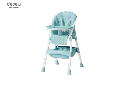 China Foldable Baby High Chair with Adjustable Height for 0-3 Years, PU Leather Seat, 3-Point Safety Belt for sale