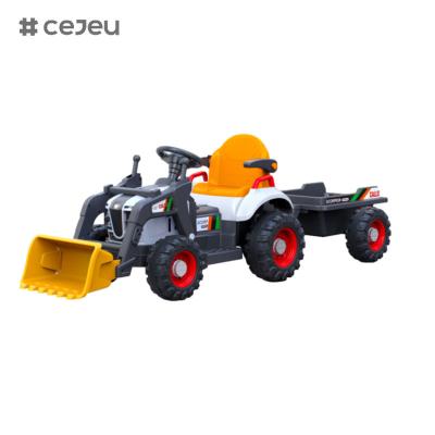 China Plastic Ride On Tractor 6V with Music Light Early Education Manual Push Drag Bucket for Kids 3-8 Years for sale
