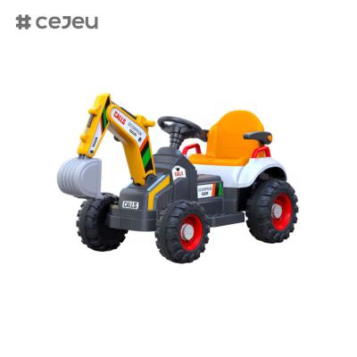 China 6V 4.5Ah Plastic Ride On Tractor with Music Early Education Light and Electric Excavator for Kids 3-8 Years for sale