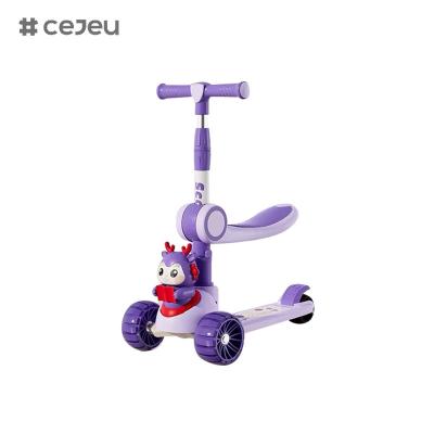 China Kids Scooter CJ-6333 with Lights Music Big Wheels Double-Deck Chassis for Ages 2-5 4 Colors for sale