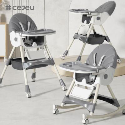 China 3 in 1 Baby High Chair with Storage Basket for 6-36 Months 60x75x97cm Safe Feeding Chair for sale