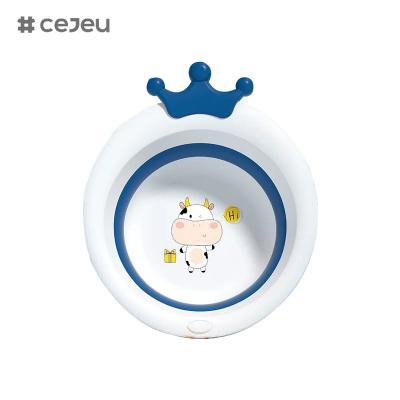 China Foldable Baby Wash Basin PP+TPE 65x35x47cm One Key Folding Portable Storage for sale