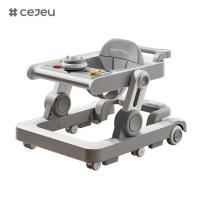 China QRBB-866 2 in 1 Baby Walker with 3 Height Adjustments 6 Wheels Brake Music Toys Safety Anti Fall Strip Linen Seat for sale