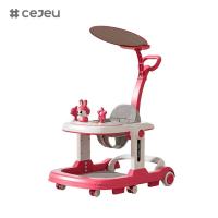 China 2 in 1 Baby Walker with 3 Height Adjustments 6 Wheels Brake Music Toys Safety Anti Fall Strip Linen Seat for sale