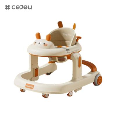 China CJ-928 Musical Baby Walker with 6 Height Adjustments Orange Grey Coffee 58x59x73cm for sale