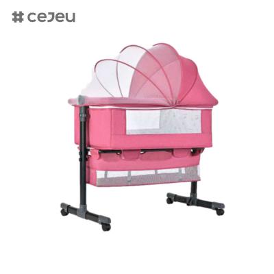 China Wholesale Newborn Bedside Crib 95x60x80 cm Baby Cot with Canopy Mosquito Net 0-15kg for sale