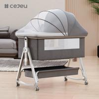 China Detachable Baby Bassinet Bedside Crib with Mosquito Net 0-15kg Adjustable Height 94x50cm for sale