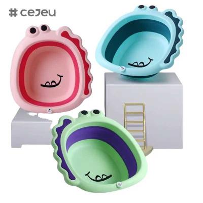 China Kids Foldable Washbasin Foot Set Toddler Hand Washing Basin 62.5x34x59 cm Green Grey Pink for sale