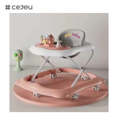 China Foldable Baby Walker with Mute Wheels 3 Adjustable Heights Music and Lights for Infant Safety for sale