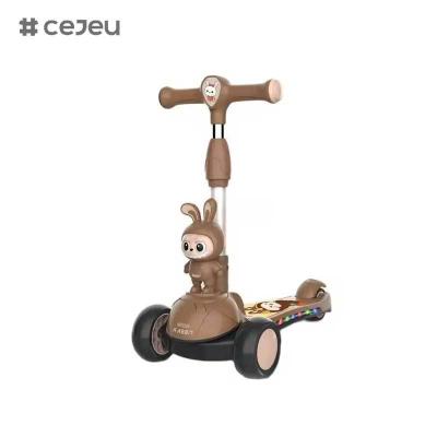 China Labubu Foldable Children Scooter 3-12 Years Widening Flash Wheel with Lights Height Adjustable 3 Levels for sale