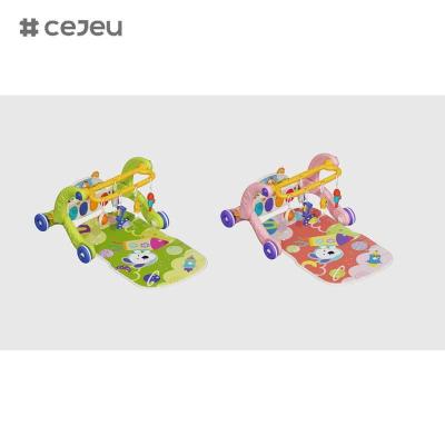 China SeaMind 2-in-1 Baby Walker with Music Piano Toy Foldable Play Mat for Infants Ages 0-3 66x48x65 cm for sale