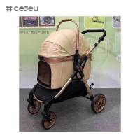 China Foldable Pet Stroller for Medium Large Dogs Cats 20kg Capacity 7inch 9inch Wheels for sale