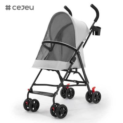 China CJ-KBL-CW901 Luxury Foldable Pet Stroller for Cats Dogs 15kg Capacity 5 Inch Wheels for sale
