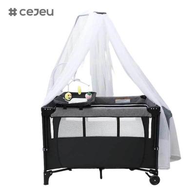China CJ-DM-YC-501 Foldable Baby Playbed Baby Crib Splicing Large Bed, Portable, Movable, Rocking Bed for Newborns for sale
