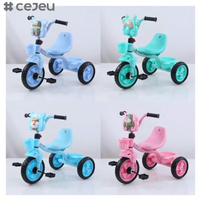 China CJ-BDW-1102 Factory Direct Sale Cartoon-shaped Baby Tricycle with Light and Music Plastic Material for 2-7 Years Old for sale