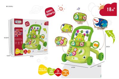 China CJ-HW-368-118  New Style Toddler Plastic Baby Walker Stand-up Toys with Musical Cartoon Feature Activity Walkers for sale