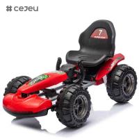 China CJ-WH201 Kids Go Kart One Button Start Telescopic Steering Wheel LED Lights Cup Holder Birthday Gift Disc Brake Electric Go Kart for sale