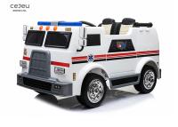 China Electric Kids Ride On Ambulance 12V 7AH 45W 2 Motors 2 Seats Big Storage White for sale