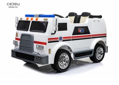 China Electric Kids Ride On Ambulance 12V 7AH 45W 2 Motors 2 Seats Big Storage White for sale